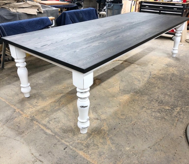 Turned Leg Farmhouse Table | Redirected Wood Company
