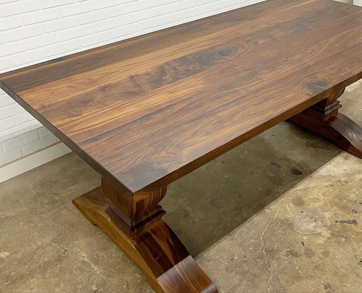 Square Pedestal Trestle Table | Redirected Wood Company
