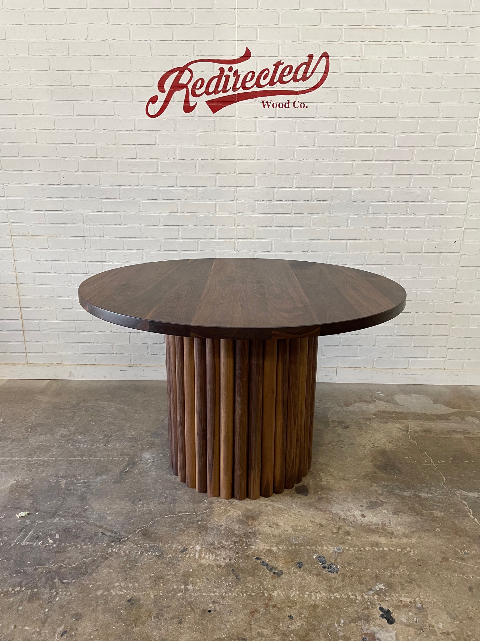 Reeded Tambour Round Table | Redirected Wood Company