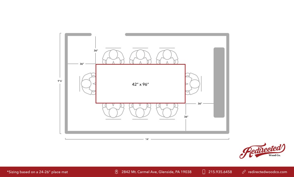 Table Size Guide | Redirected Wood Company